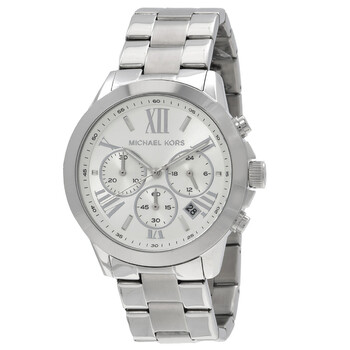Michael Kors Runway Pave Chronograph Quartz Silver Dial Ladies Watch ...