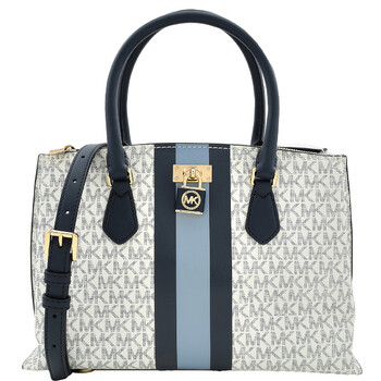 Michael Kors Logo Print Canvas Ruby Medium Satchel 30S3GR0S2B-436 ...
