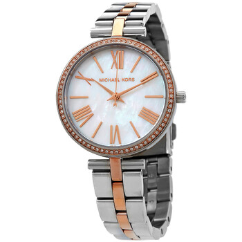Michael Kors Maci Quartz White Mother of Pearl Dial Ladies Watch MK3969 ...