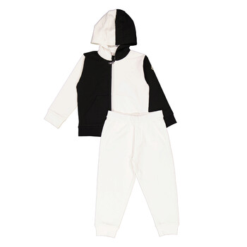 Moncler Kids Grey Monogram Two-Piece Cotton Tracksuit Set, Size 6A ...