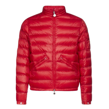 Moncler Men's Agay Down Quilted Jacket In Red, Brand Size 4 (X-Large ...