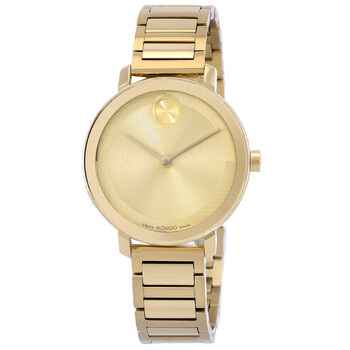 Movado Bold Quartz Gold Dial Ladies Watch 3601070 - Watches, Bold ...