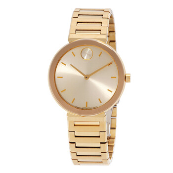 Movado Bold Champagne Dial Yellow Gold PVD Ladies Watch 3600201 ...