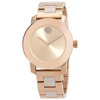 Movado Bold Ceramic Quartz Silver Metallic Dial Ladies Watch 3600702 ...