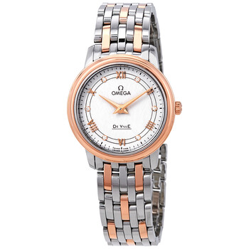 Omega De Ville Prestige Diamond Mother of Pearl Dial Ladies Watch 424.20.27.60.55.001 ...