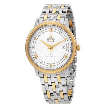 Omega DeVille Prestige Stainless Steel and 18kt Yellow Gold Silver Dial Unisex Watch ...