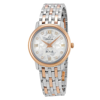 Omega De Ville Prestige Diamond Mother of Pearl Dial Ladies Watch 424.20.27.60.55.001 ...