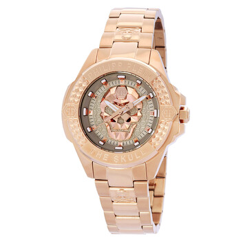 Philipp Plein The Skull Quartz Crystal Lilac Dial Unisex Watch ...