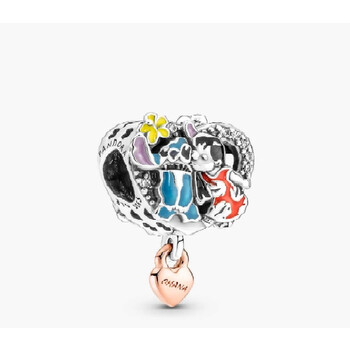 Pandora Disney Stitch Silver Charm With Black And Purple Enamel ...