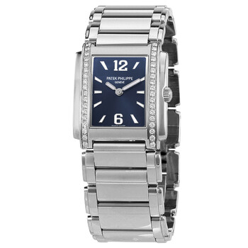 Patek Philippe Twenty 4 Automatic Blue Sunburst Dial Diamond Ladies ...