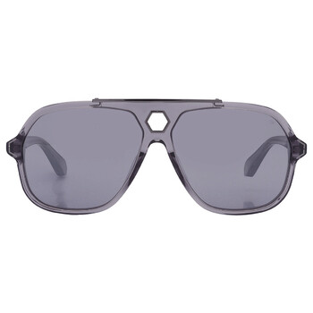 Philipp Plein Grey Pilot Men's Sunglasses SPP007M 531P 64 190605356982 ...