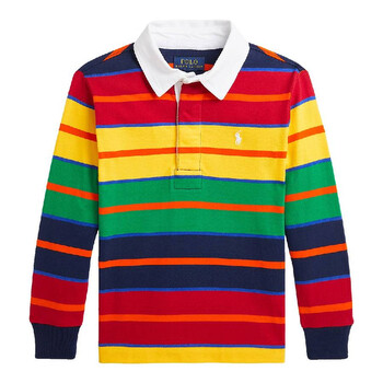 Polo Ralph Lauren Boys Striped Pattern Long Sleeve Polo Shirt, Size ...
