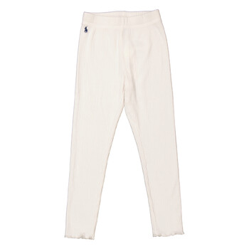 Polo Ralph Lauren Girls White Ribbed Stretch Legging, Size 6 ...