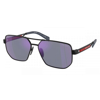 Prada Linea Rossa Dark Grey Navigator Men's Sunglasses PS 51ZS 1BC06F ...