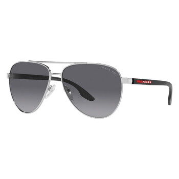 Prada Linea Rossa Dark Grey Navigator Men's Sunglasses PS 51ZS 1BC06F ...