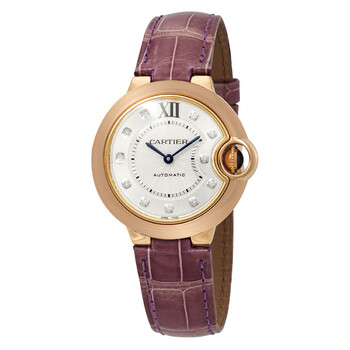 Cartier Pre-owned Cartier Ballon Bleu Silver Dial 18kt Rose Gold Ladies ...