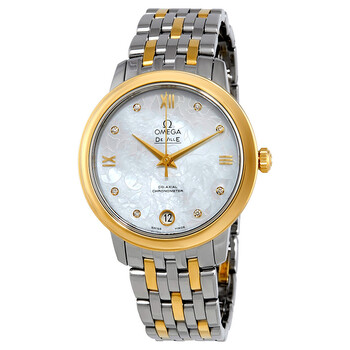 Omega De Ville Prestige Diamond Mother of Pearl Dial Ladies Watch 424.20.27.60.55.001 ...