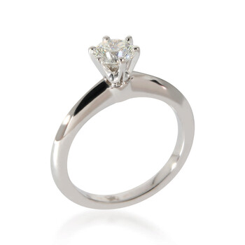 Tiffany & Co. Pre-Owned Tiffany & Co. Diamond Solitaire Ring in 950 ...