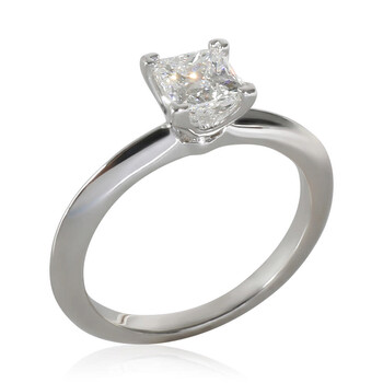 Tiffany & Co. Pre-Owned Tiffany & Co. Diamond Solitaire Ring in 950 ...