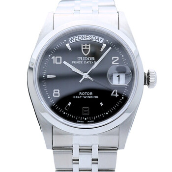 Tudor Pre-owned Tudor Date + Day Automatic Black Dial Men's Watch 76200 ...