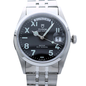 Tudor Pre-owned Tudor Date + Day Automatic Black Dial Men's Watch 76200 ...