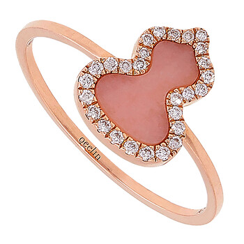 Qeelin Wulu Petite 18k Rose Gold Diamond Ring, Size 55 WURPT4ERGPO ...