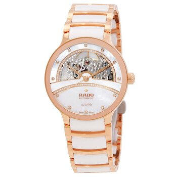 Rado Centrix Open Heart Mother Of Pearl Dial Automatic Ladies Watch ...