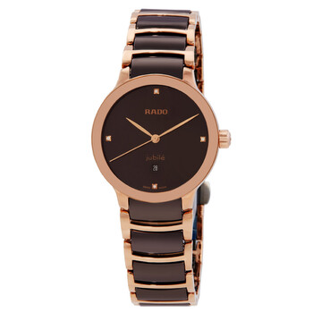 Rado Centrix Diamonds Quartz Brown Dial Ladies Watch R30024732 ...