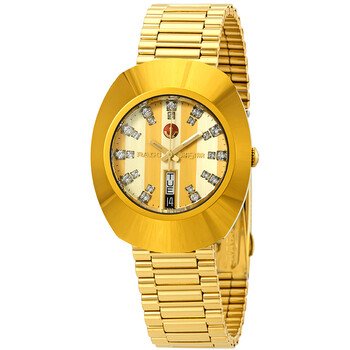 Rado DiaStar Original Jubile Gold Automatic Gold Dial Gold PVD Men's ...