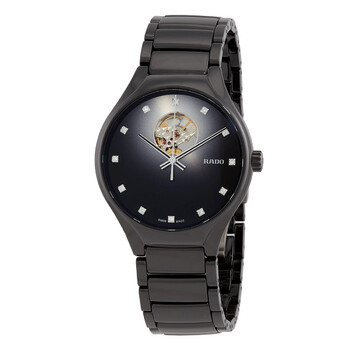 Rado True Automatic Open Heart Black/Skeleton Dial Men's High-Tech ...