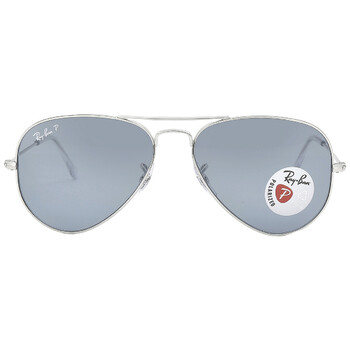 Ray-Ban Aviator Metal II Polarized Blue Unisex Sunglasses RB3689 004/S2 ...