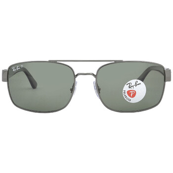 Ray-Ban Polarized Grey Chromance Rectangular Men's Sunglasses RB3701 ...