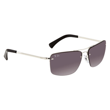 Ray-Ban Grey Gradient Rectangular Sunglasses RB3607 003/8G 61 ...