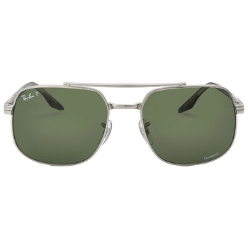 Ray-Ban Polarized Dark Green Square Unisex Sunglasses RB3699 003/P1 56 ...