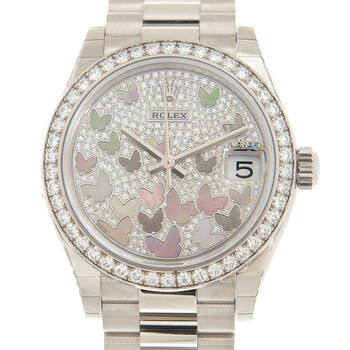 Rolex Datejust 31 Mother of Pearl Butterfly Diamond Dial Ladies ...