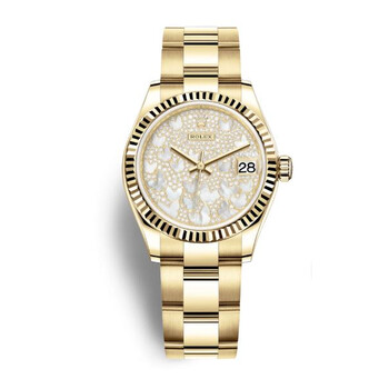 Rolex Datejust 31 Mother of Pearl Butterfly Diamond Pave Dial Ladies ...