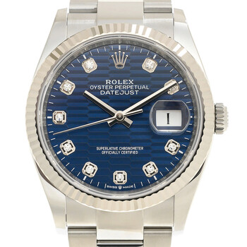 Rolex Pre-owned Rolex Datejust Bright Blue Motif Dial Watch 126234BLFSO ...