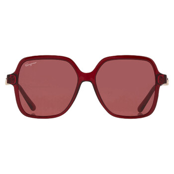 Salvatore Ferragamo Brown Gradient Square Ladies Sunglasses SF302SL 704 ...