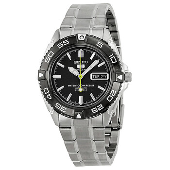 Seiko 5 Automatic Black Dial Black Rubber Men's Watch SNZB23J2 ...