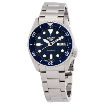 Seiko 5 Automatic Blue Dial Pepsi Bezel Men's Watch SRPD53 029665199546 ...