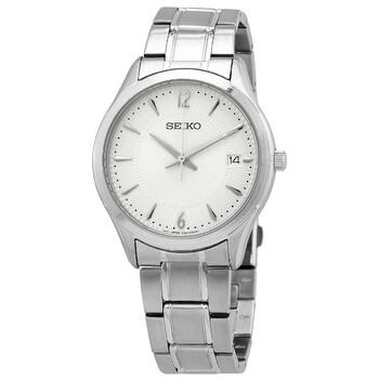Seiko Essentials Quartz Silver Dial Men's Watch SUR307 029665201119 ...