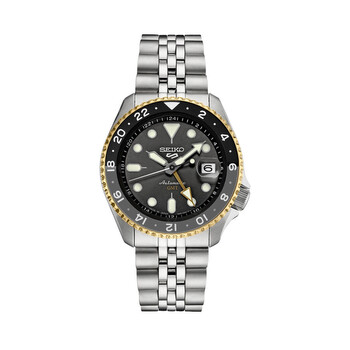 Seiko 5 Sports GMT Automatic Silver Dial Batman Bezel Men's Watch ...