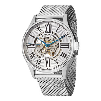 Adee Kaye AK6463 Automatic Silver Skeleton Dial Men's Watch AKJ6463 ...