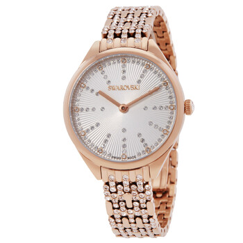Swarovski Crystalline Aura Quartz White Silver Dial Ladies Watch ...