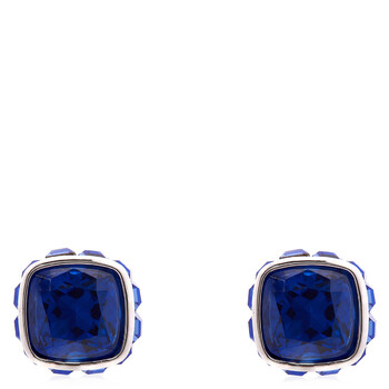 Swarovski Birthstone Pierced Earrings Studs Mar Rhodium Shiny Blue ...