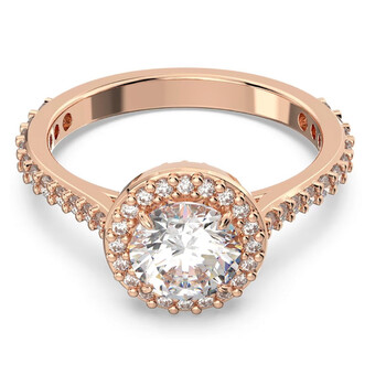 Swarovski Constella Cocktail Ring Round M Gold Shiny White White ...