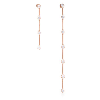 Swarovski Meteora Pierced Earrings Chain Earrings Rose Gold Shiny Clear ...