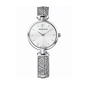 Swarovski Dream Rock Quartz White Silver Sunray Dial Ladies Watch ...