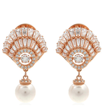 Swarovski Gema Pierced Earrings Drop Pearl Gold Shiny Pink 5688486 ...