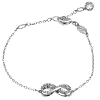 Swarovski Ladies White / Rose Gold-Tone Hyperbola Bangle, Size Medium ...